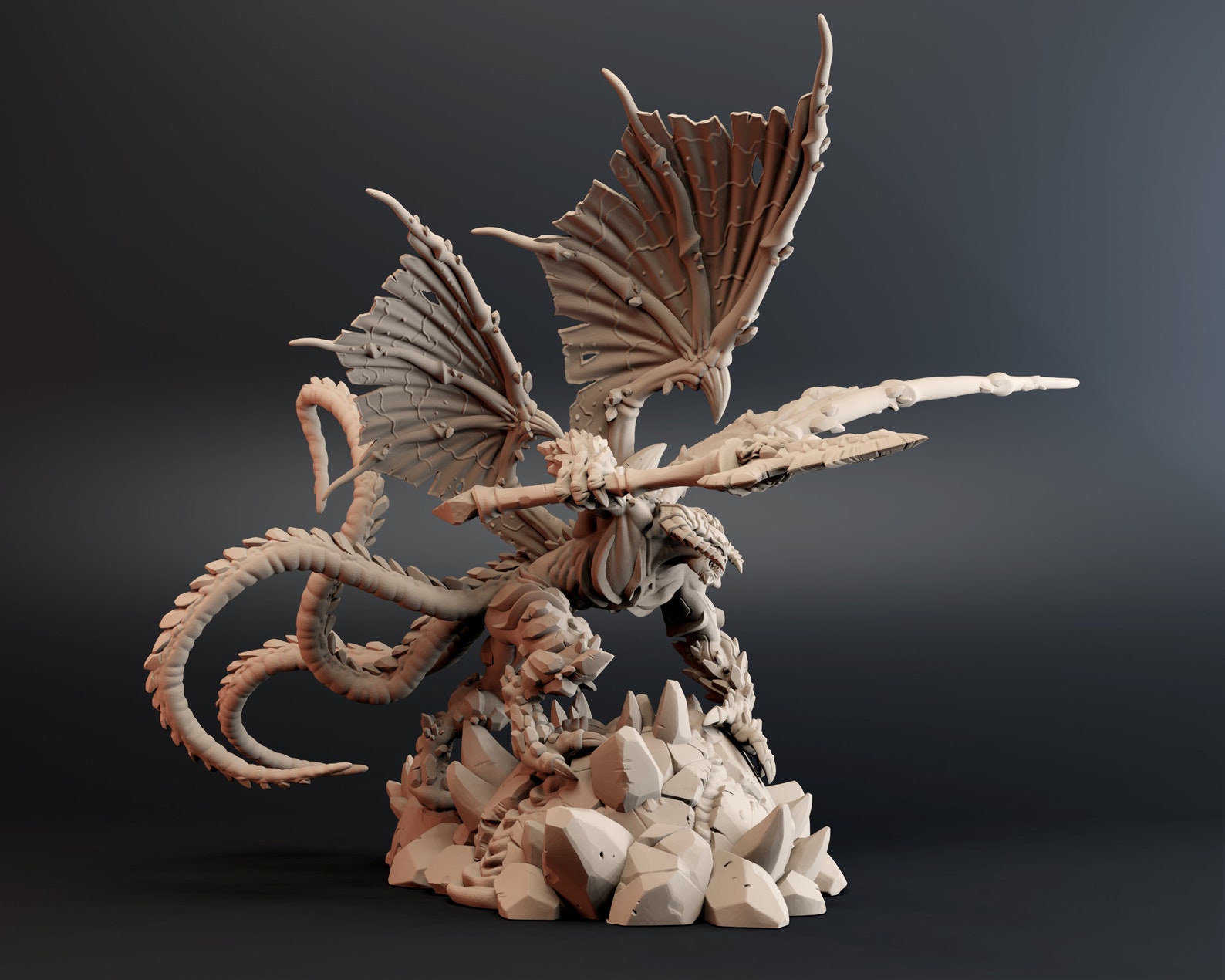Volcano Demon - 3D Printed Miniature Model - Roleplaying Games ...
