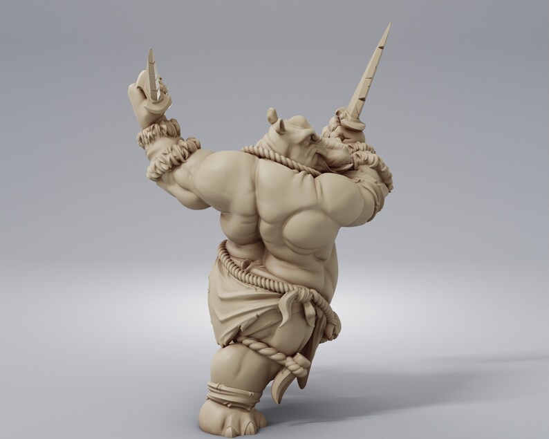 Giff Hippo Savage Warrior 32mm D&D Resin Miniature Dungeons and Dragons ...