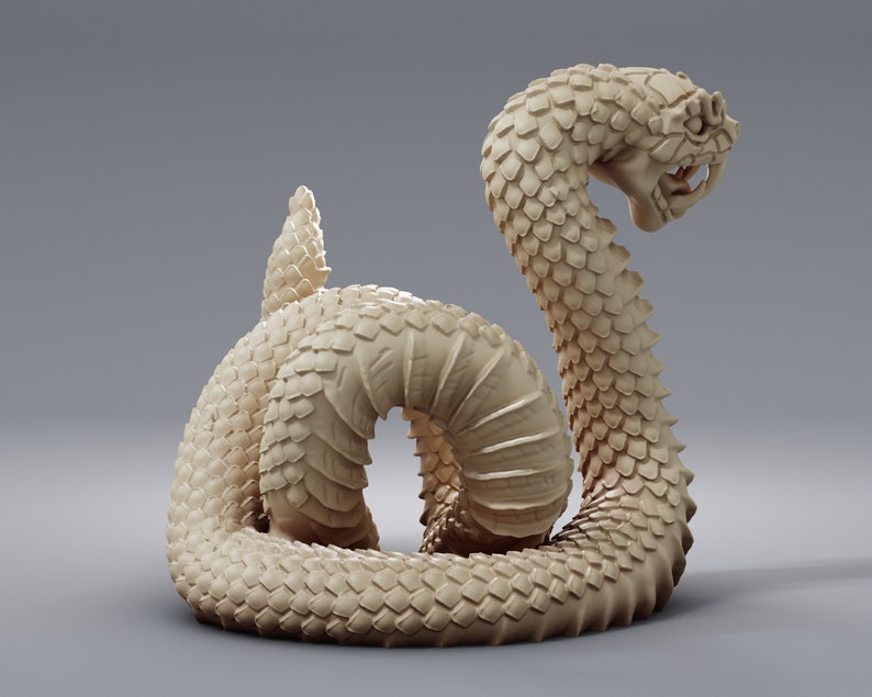 Giant Snake 3D Printed Miniature Model for Dnd and - Etsy