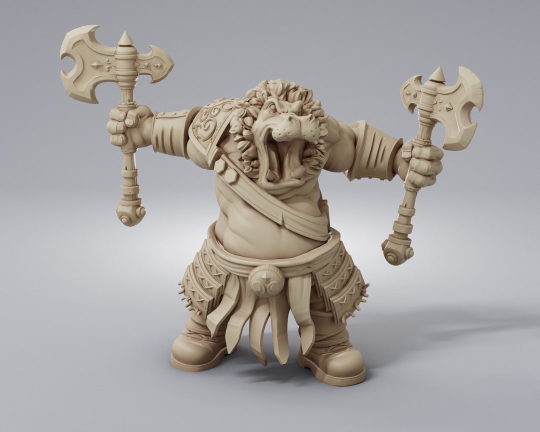 Giff Fighter Hippo Warrior 32mm D&D Resin Miniature Dungeons and ...