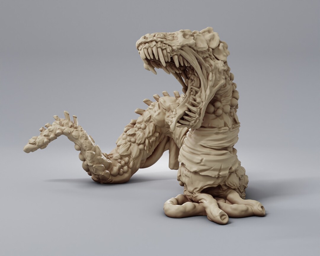 Undead Basilisk Mini 32mm D&D Resin Miniature Dungeons and Dragons ...