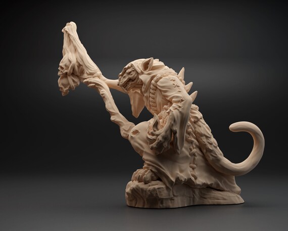 Wererat mage 3D Printed Miniature Model for DnD and | Etsy