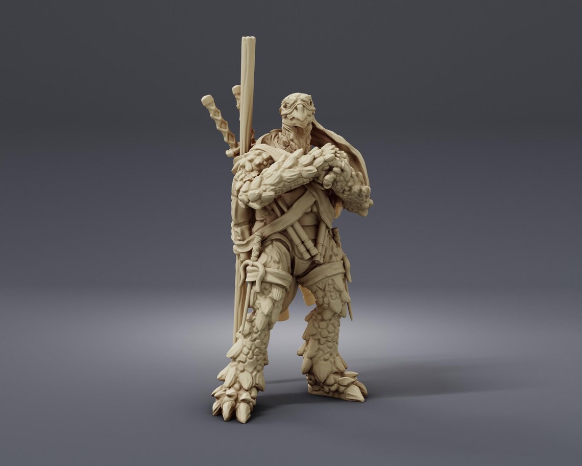 Tortle Ninja Miniature | 3D Printed Fantasy Figure for DND, RPG ...