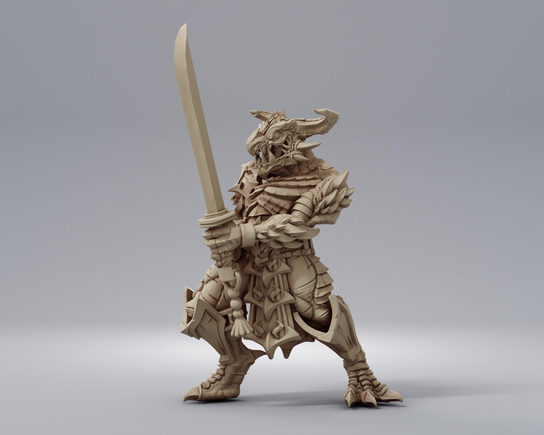 Dragonborn Fighter - Resin Miniature - Dnd Miniatures - Dungeons ...