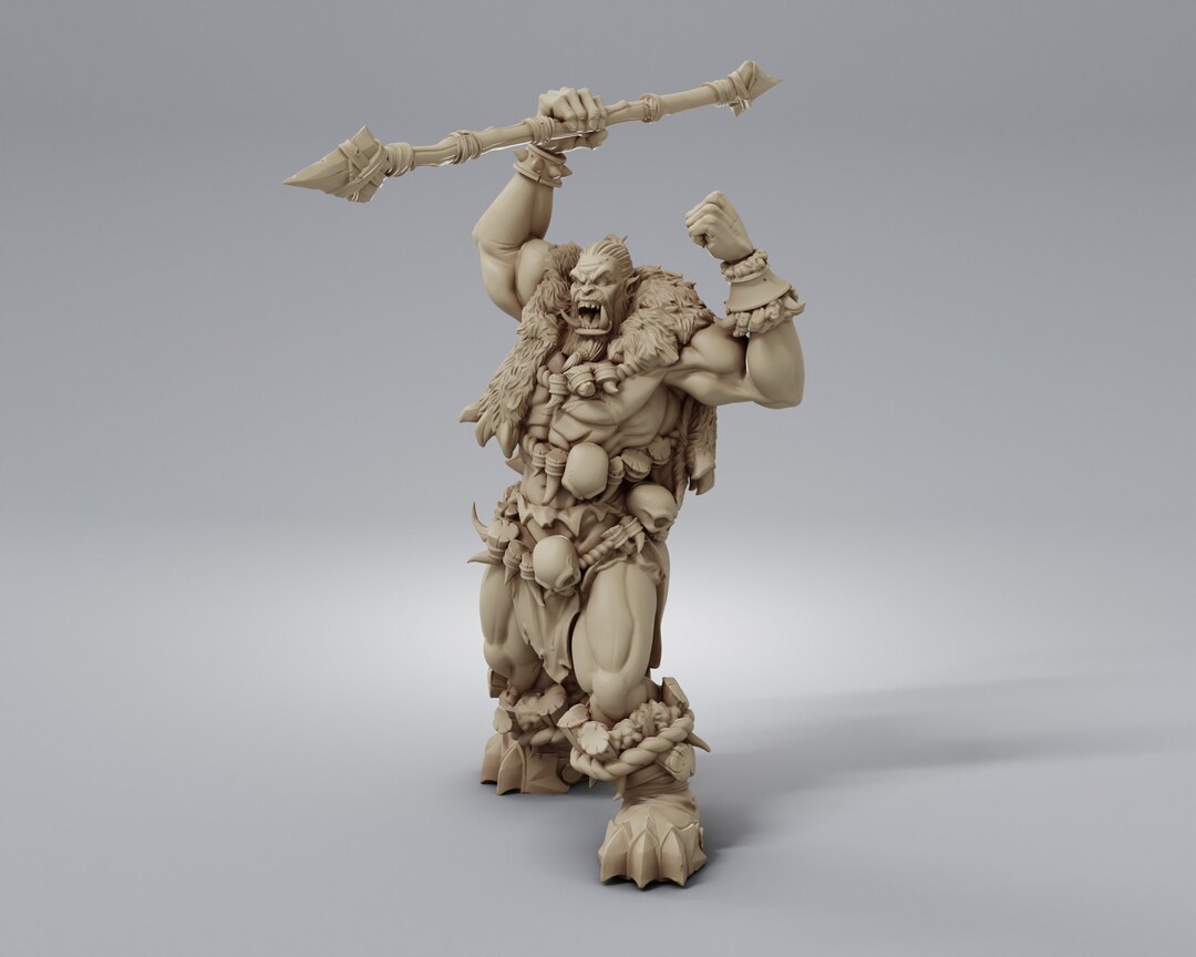 Orc Fighter Spear Thrower Resin Miniature Dnd Dungeons & - Etsy