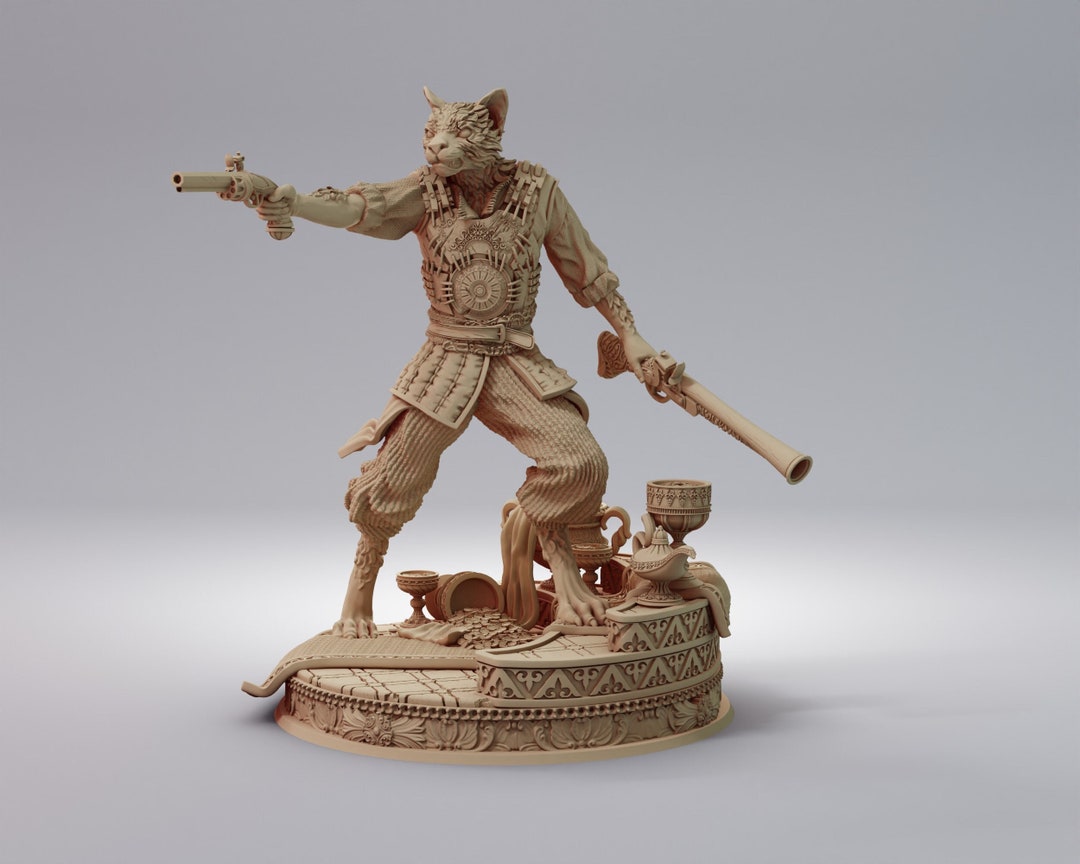 Tabaxi Pistolier - 32mm Resin Miniature Dnd Miniatures Dungeons ...