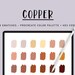 COPPER PROCREATE Color Palette + Hex Color Codes - Gray, Orange, Tan ...