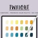 TWILIGHT PROCREATE Color Palette + Hex Color Codes - Yellow, Orange ...