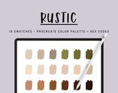 RUSTIC PROCREATE Color Palette Hex Color Codes Brown Tan - Etsy