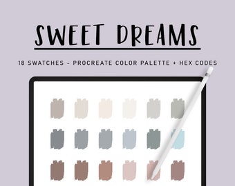 BRONZE PROCREATE Color Palette Hex Color Codes Beige | Etsy