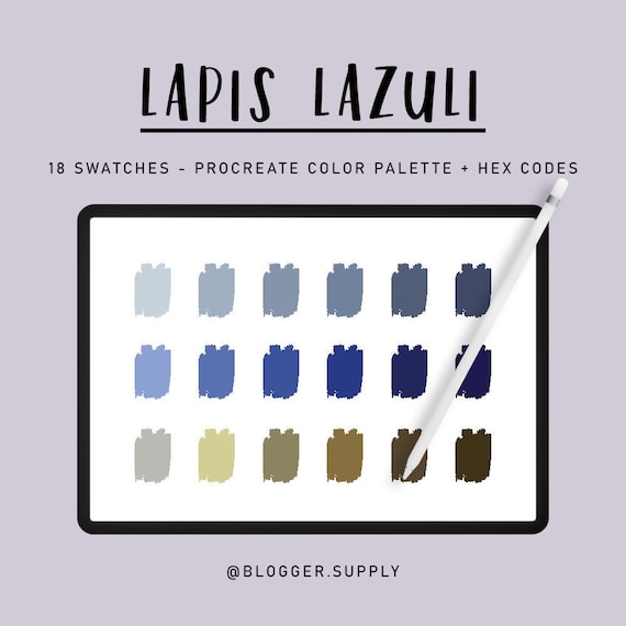LAPIS LAZULI PROCREATE Color Palette Hex Color Codes Blue - Etsy Australia