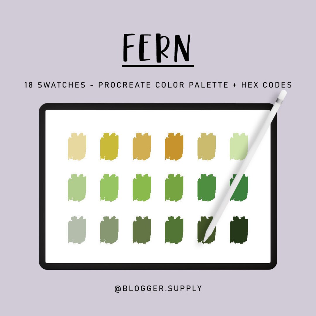 FERN PROCREATE Color Palette + Hex Color Codes - Tan, Yellow, Green ...