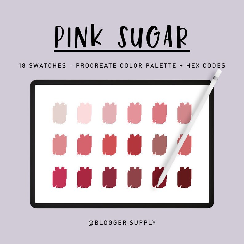 PINK SUGAR PROCREATE Color Palette + Hex Color Codes - Pink, Brown, Red ...
