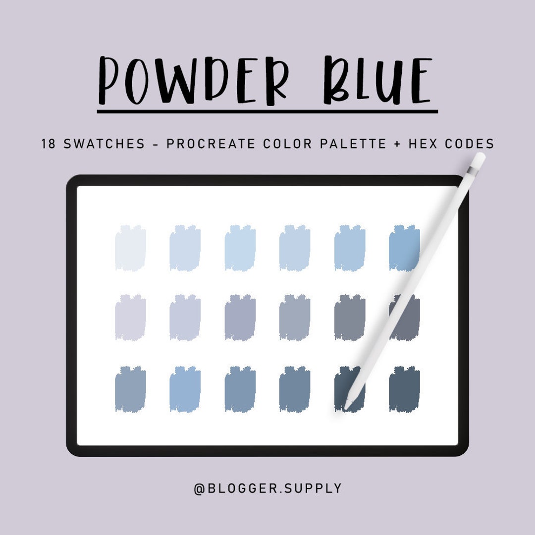 POWDER BLUE PROCREATE Color Palette + Hex Color Codes - Blue & Gray for ...