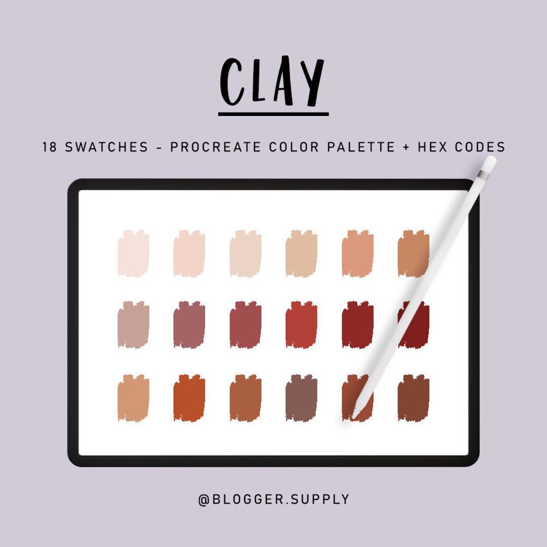 CLAY PROCREATE Color Palette + Hex Color Codes - Tan, Peach, Brown ...