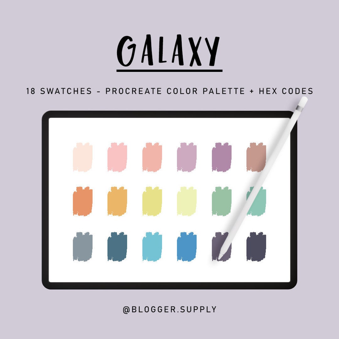 GALAXY PROCREATE Color Palette + Hex Color Codes - Rose, Violet, Orange ...