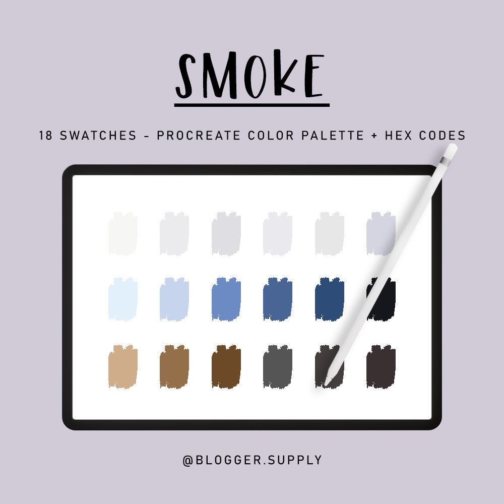 SMOKE PROCREATE Color Palette + Hex Color Codes - Gray, Blue, Brown for ...
