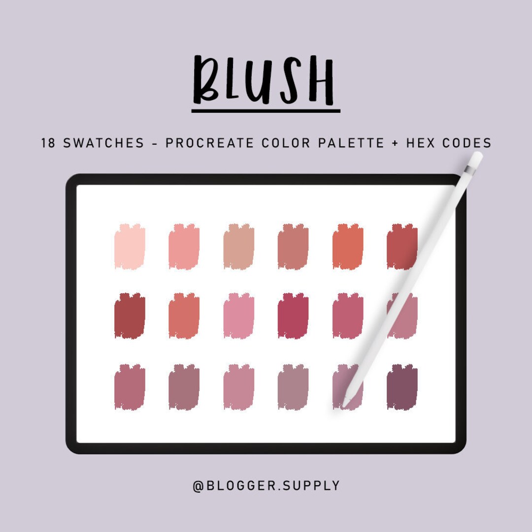 BLUSH PROCREATE Color Palette + Hex Color Codes - Peach, Pink, Purple ...