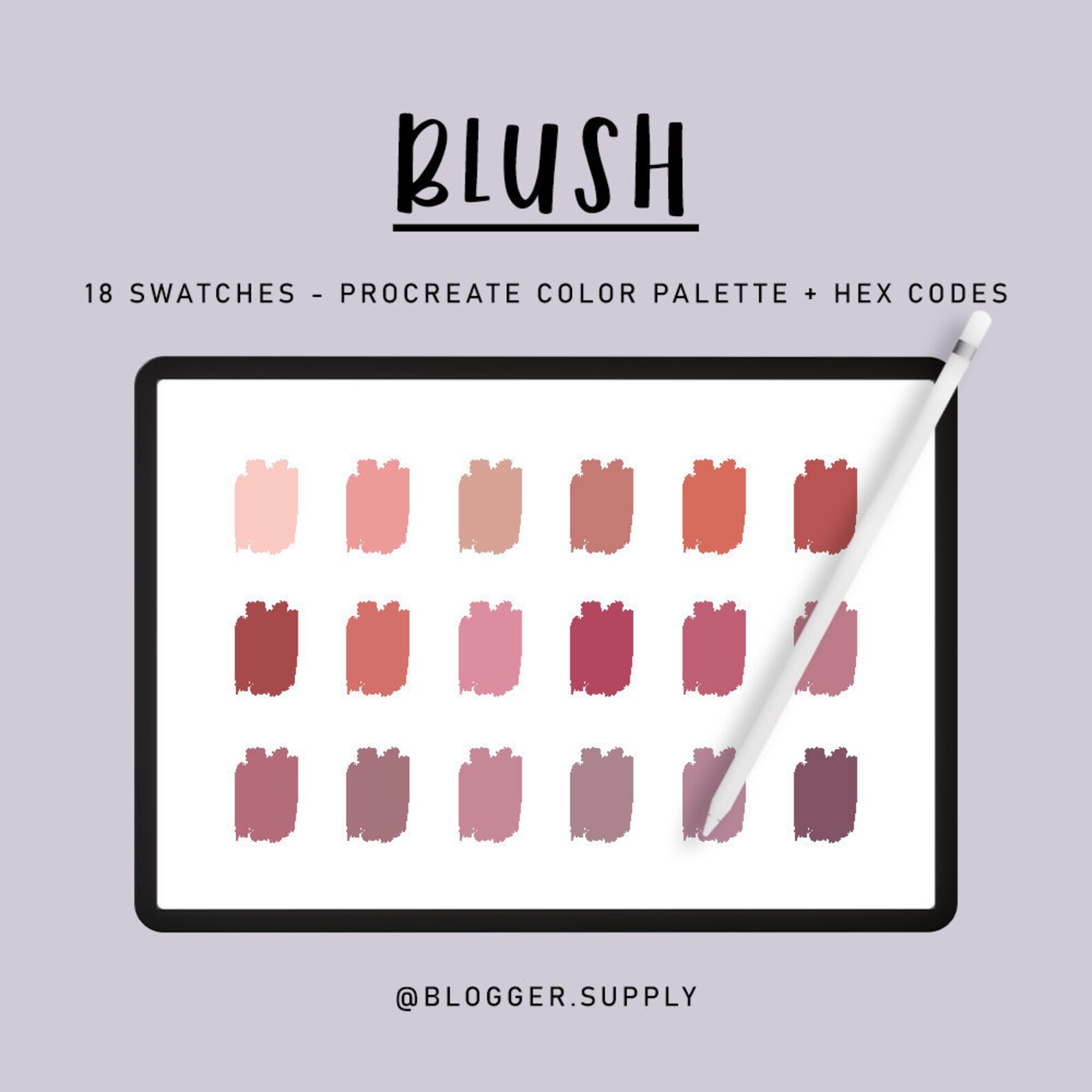 BLUSH PROCREATE Color Palette + Hex Color Codes - Peach, Pink, Purple ...