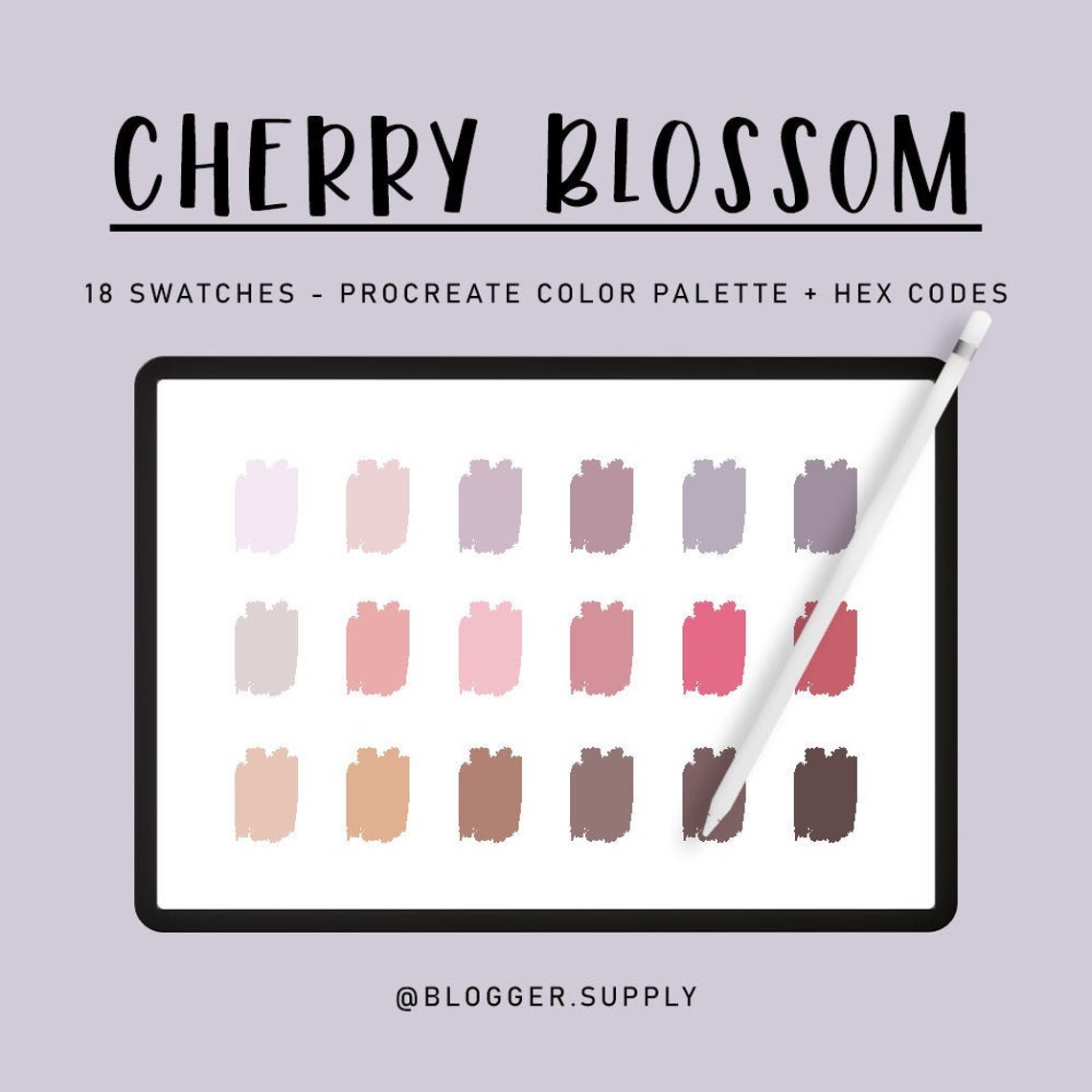 CHERRY BLOSSOM PROCREATE Color Palette + Hex Color Codes - Pink, Blue ...