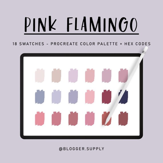 PINK FLAMINGO PROCREATE Color Palette Hex Color Codes | Etsy Hong Kong