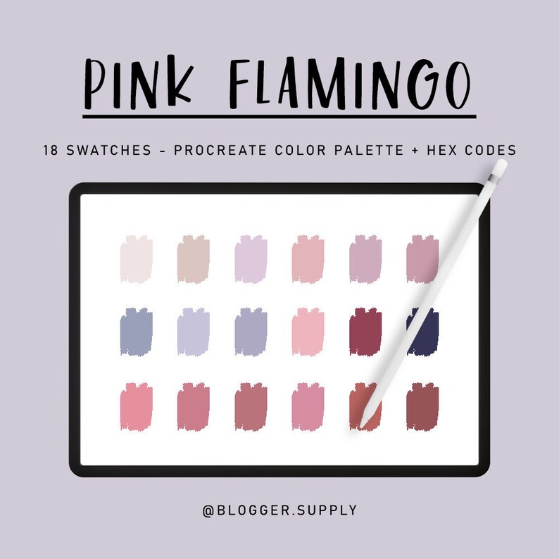 PINK FLAMINGO PROCREATE Color Palette + Hex Color Codes - Pink, Blue ...