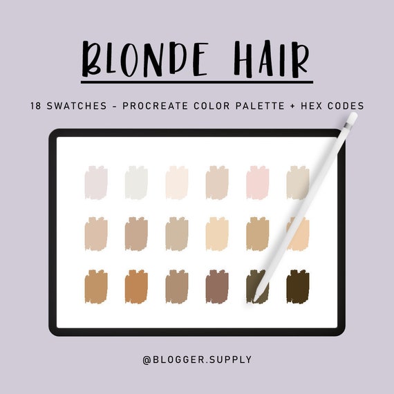 BLONDE HAIR PROCREATE Color Palette Hex Color Codes | Etsy