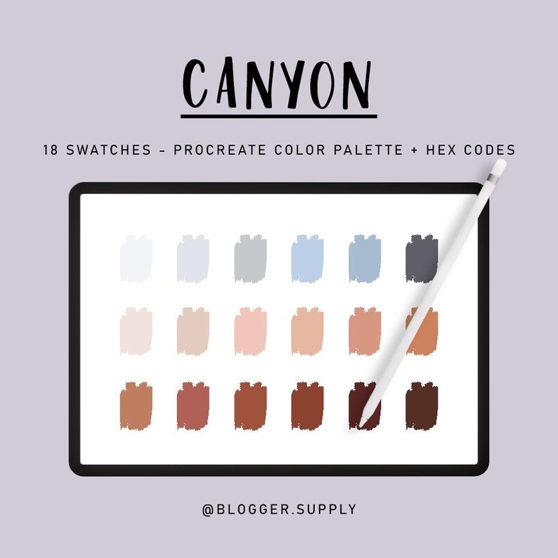 CANYON PROCREATE Color Palette + Hex Color Codes - Blue, Beige, Brown ...