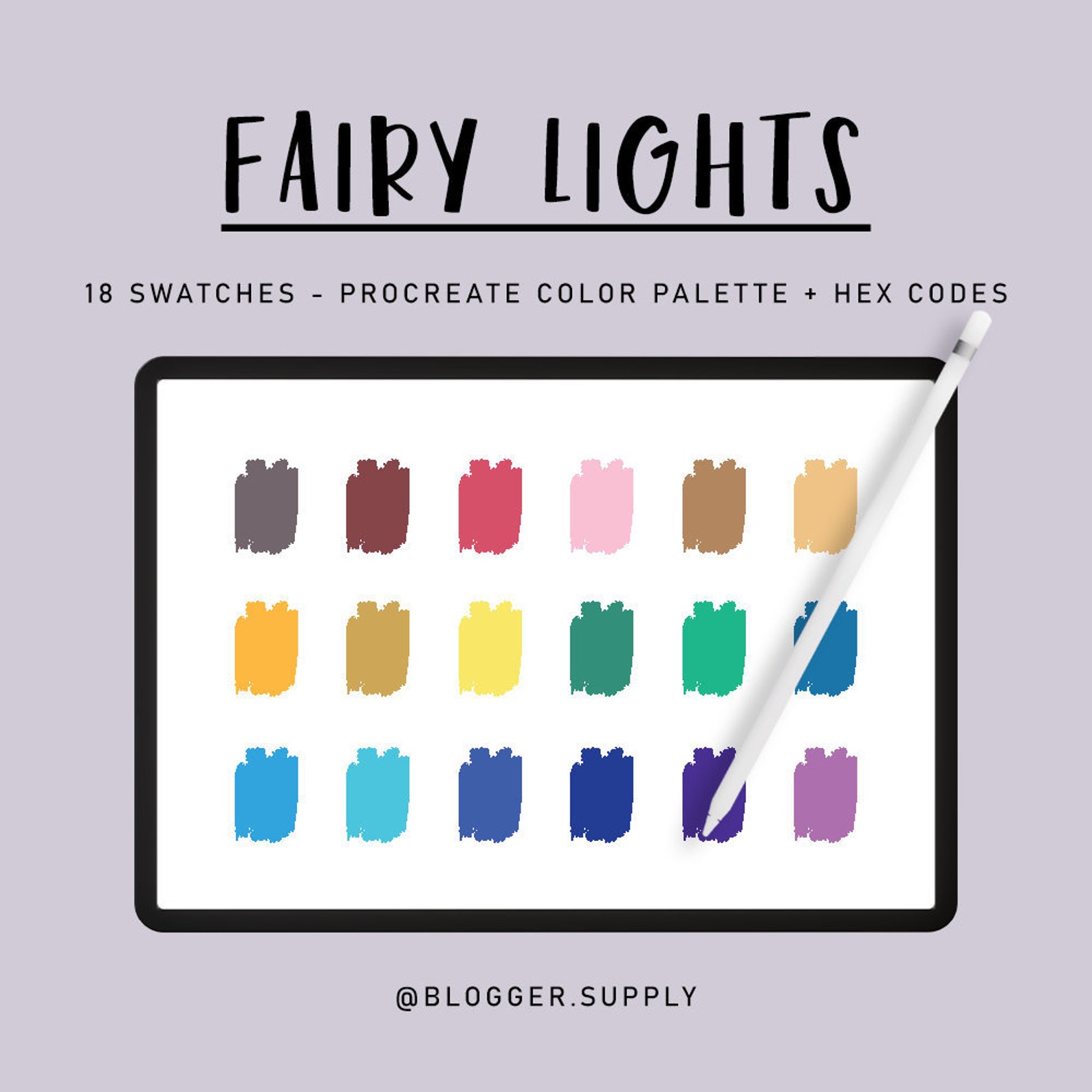 FAIRY LIGHTS PROCREATE Color Palette + Hex Color Codes - Gray, Red ...