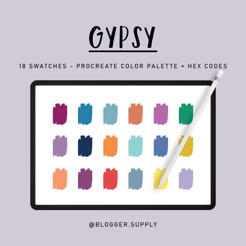 Gypsy PROCREATE Color Palette Hex Códigos de Color Púrpura, Azul ...
