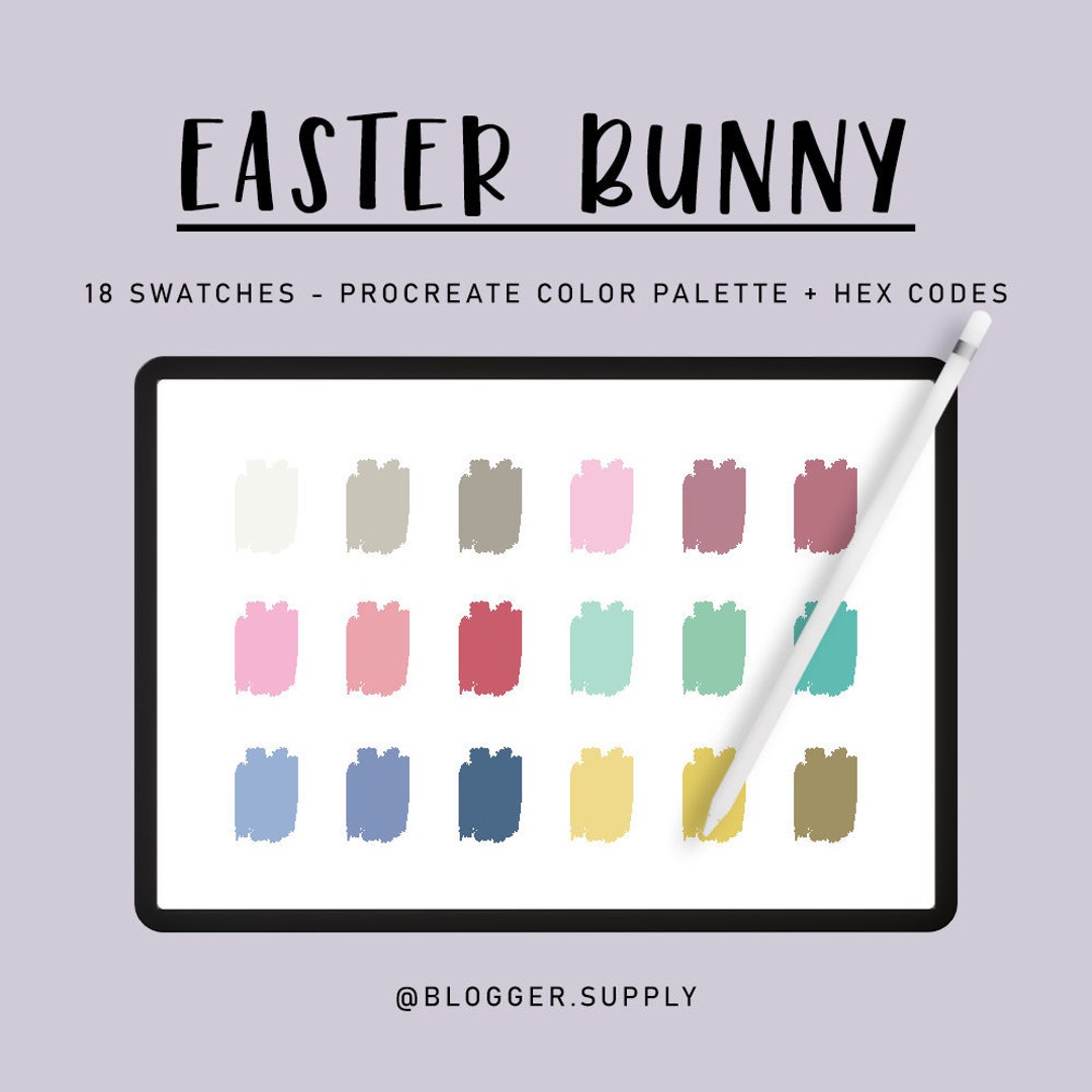 EASTER BUNNY PROCREATE Color Palette + Hex Color Codes - Gray, Pink ...