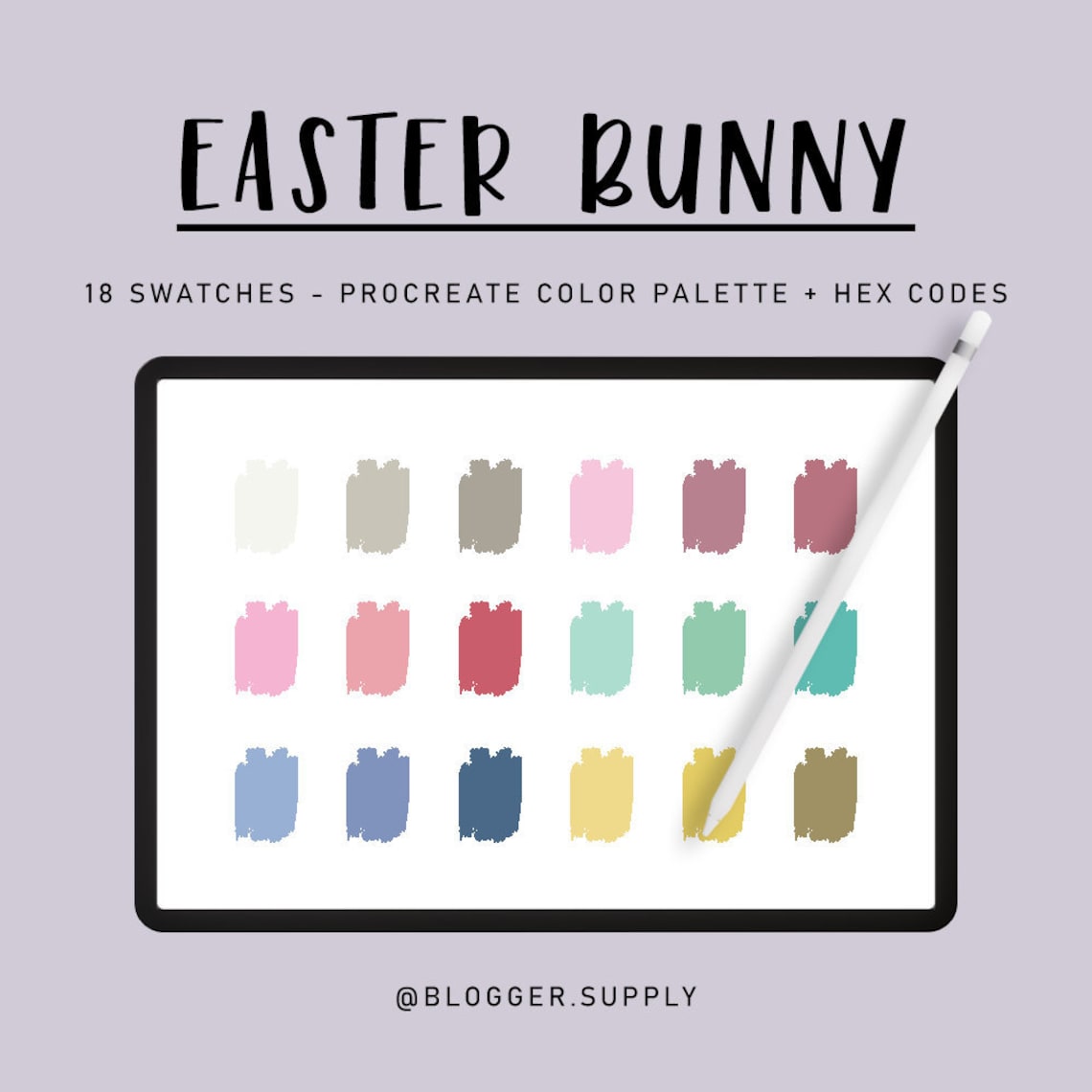 EASTER BUNNY PROCREATE Color Palette + Hex Color Codes - Gray, Pink ...