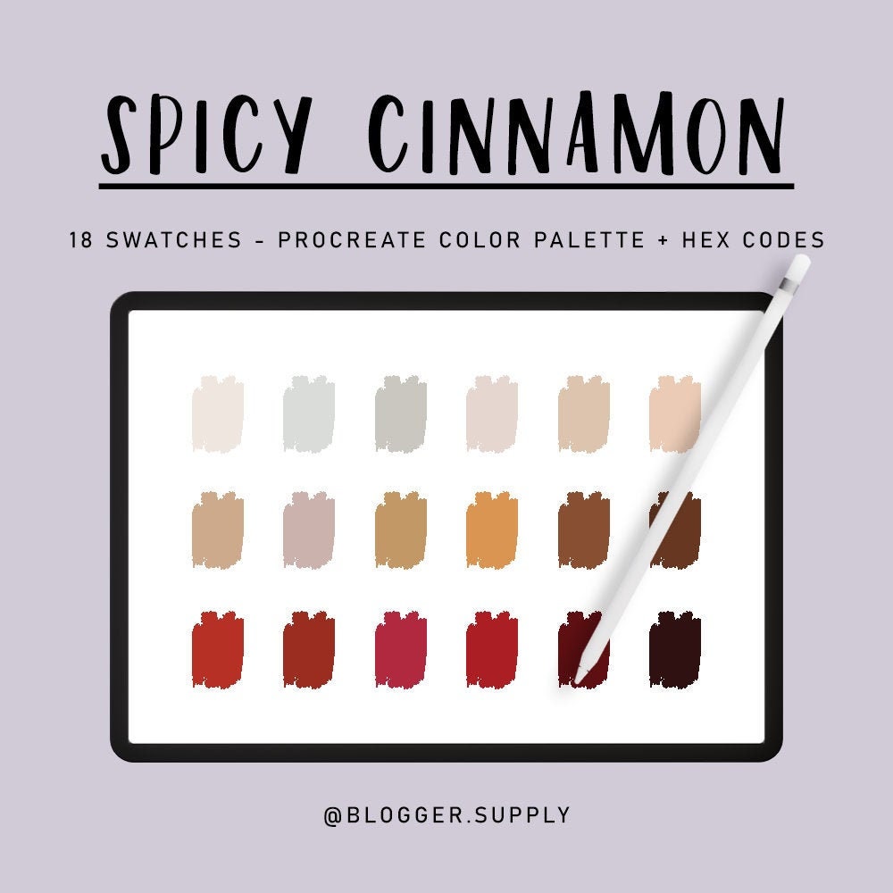SPICY CINNAMON PROCREATE Color Palette + Hex Color Codes - Beige, Gray ...