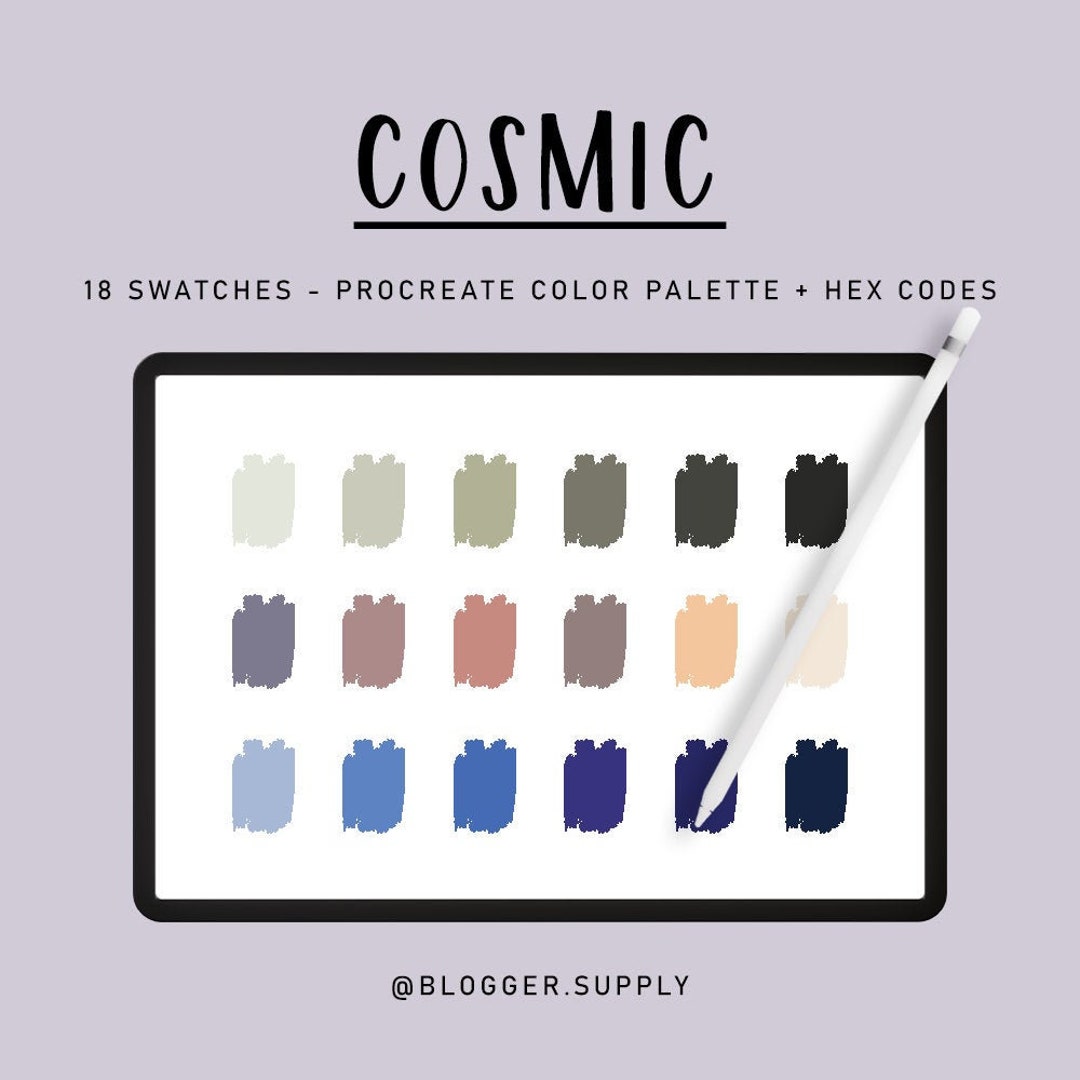 COSMIC PROCREATE Color Palette + Hex Color Codes - Purple, Gray, Blue ...