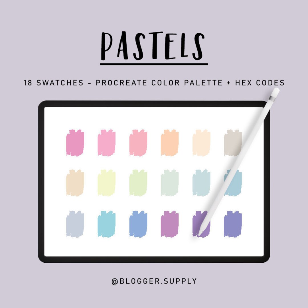 PASTELS PROCREATE Color Palette + Hex Color Codes - Pastel Pink, Orange ...