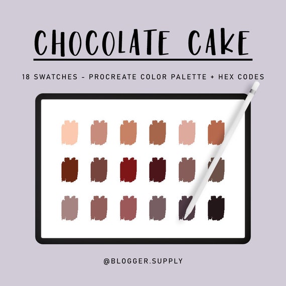 CHOCOLATE CAKE PROCREATE Color Palette Hex Color Codes - Etsy CHOCOLATE CAKE PROCREATE Color Palette Hex Color Codes - Etsy