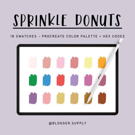 SPRINKLE DONUTS PROCREATE Color Palette Hex Color Codes - Etsy