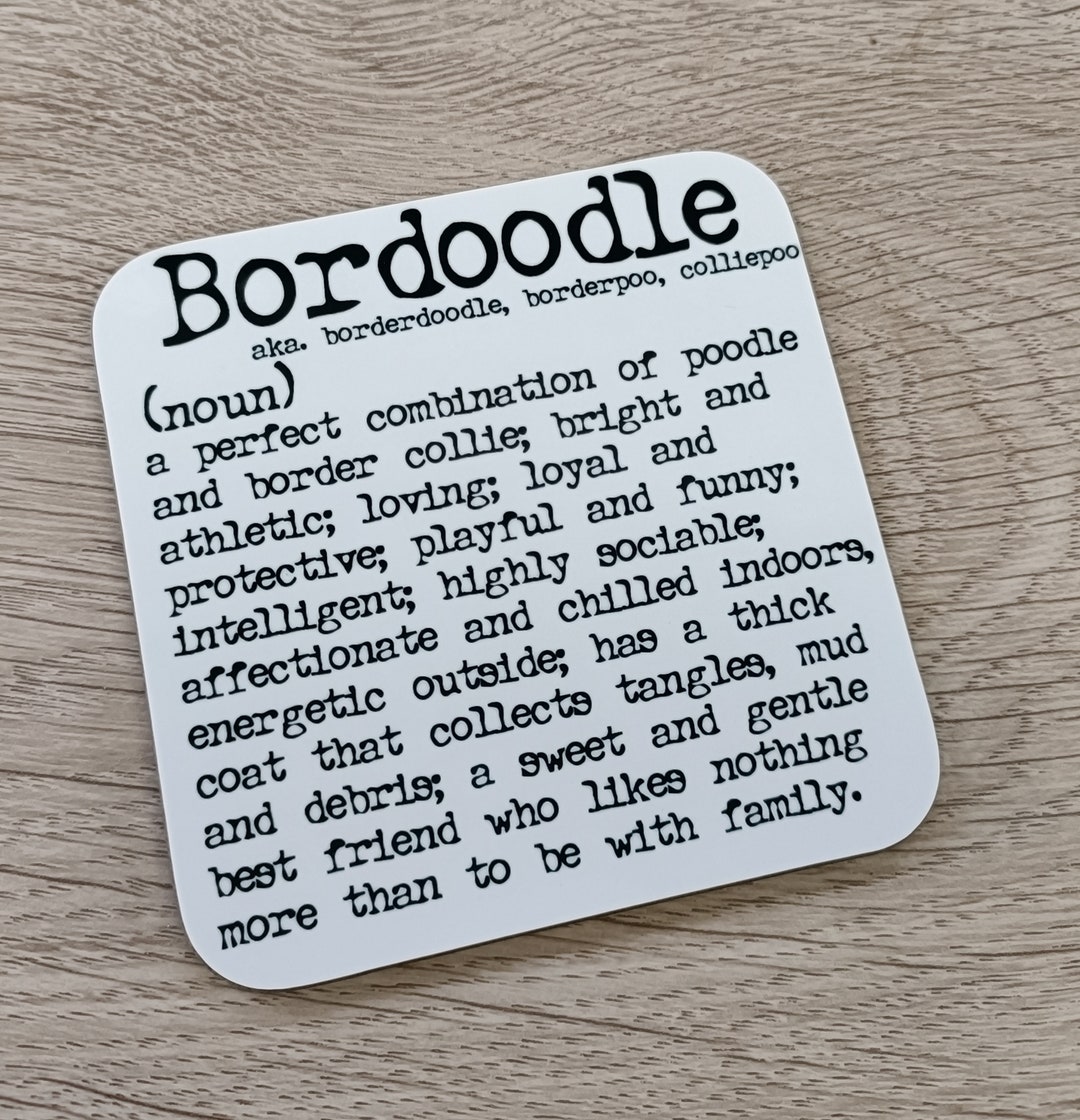 Bordoodle Colliepoo Coaster, Present for Dog Lovers, Letterbox Gift for ...