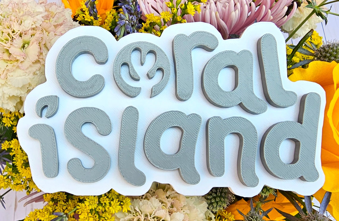 Coral Island Logo 5.5 Inches 3D Printed - Etsy