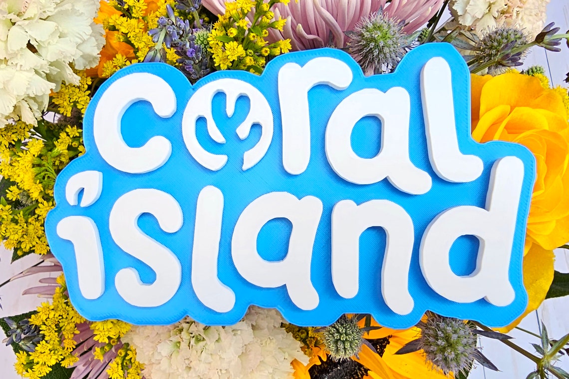 Coral Island Logo 5.5 Inches 3D Printed - Etsy