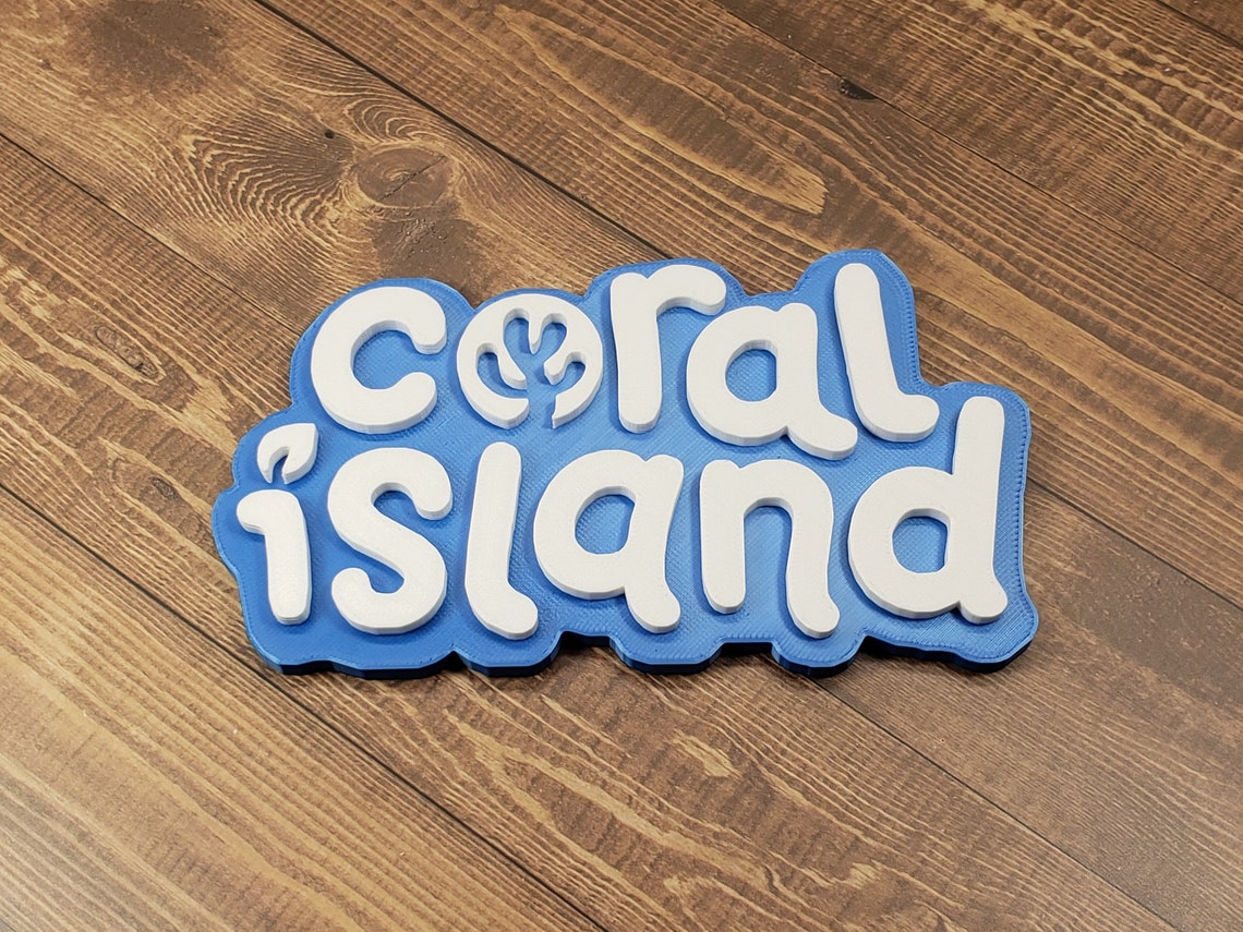 Coral Island Logo 5.5 Inches 3D Printed - Etsy