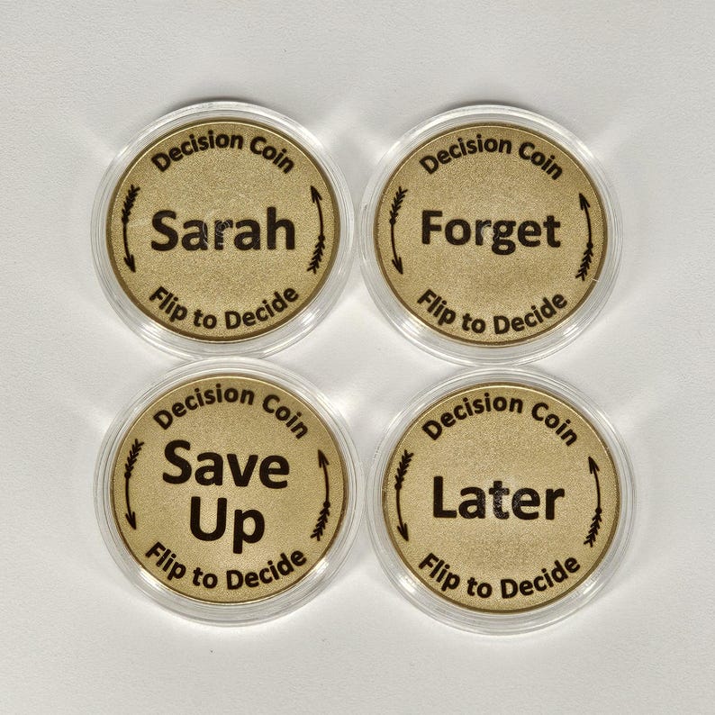 Custom Engraved Brass Decision Coin | Engraved Gift | Personalized Coin ...