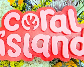 Coral Island Logo 5.5 Inches 3D Printed - Etsy