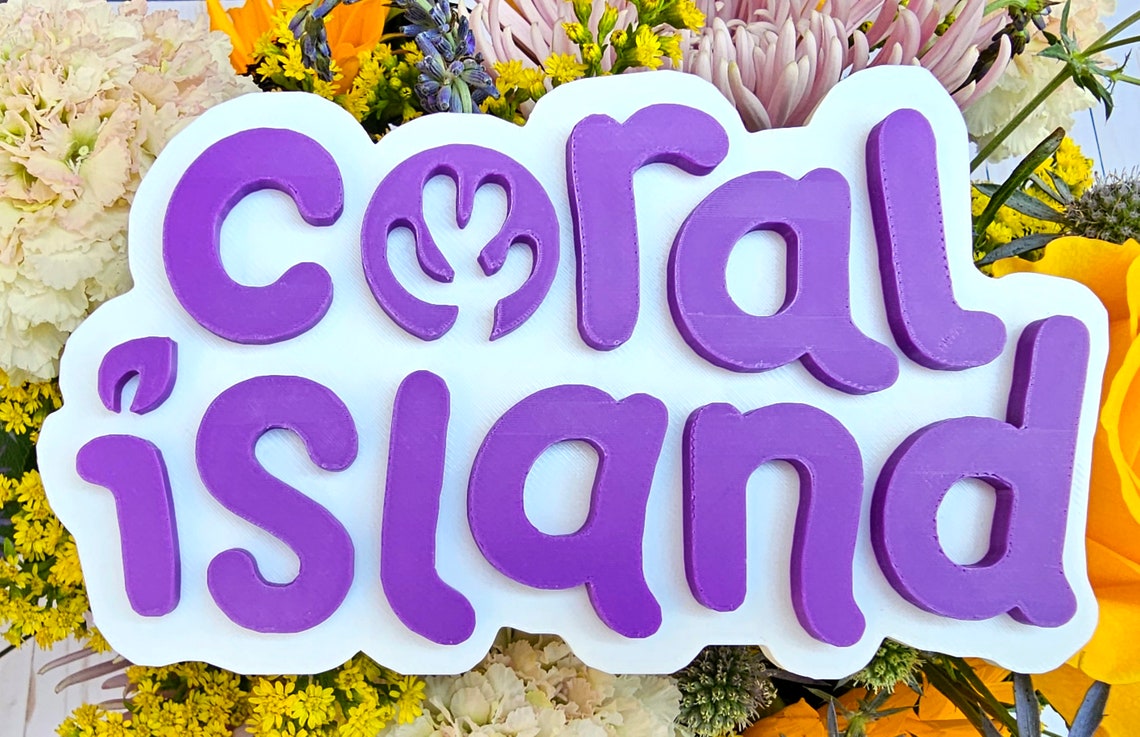 Coral Island Logo 5.5 Inches 3D Printed - Etsy