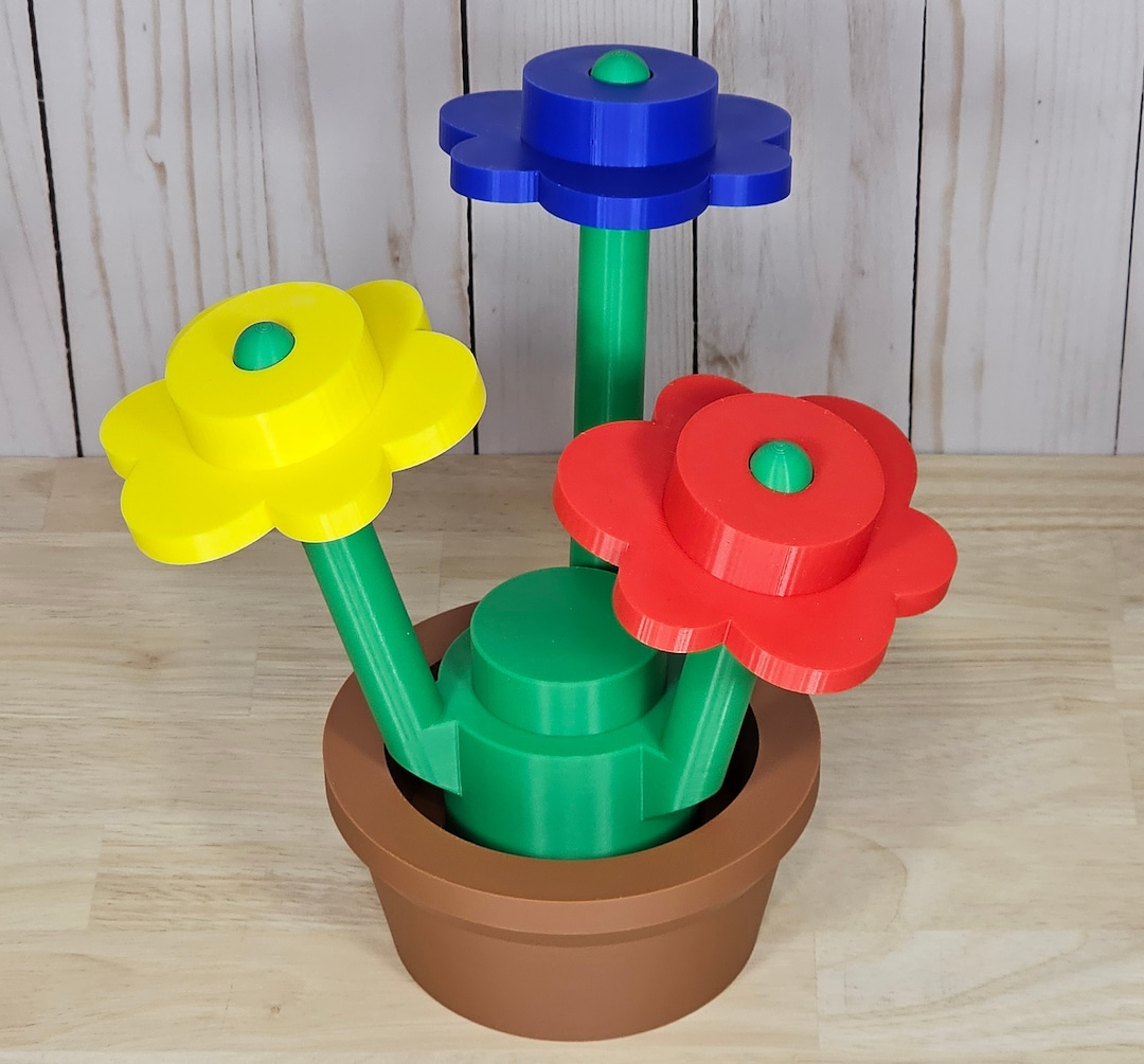 Giant Building Block Flowers, Life-size Brick Blooms With 3 Flowers ...