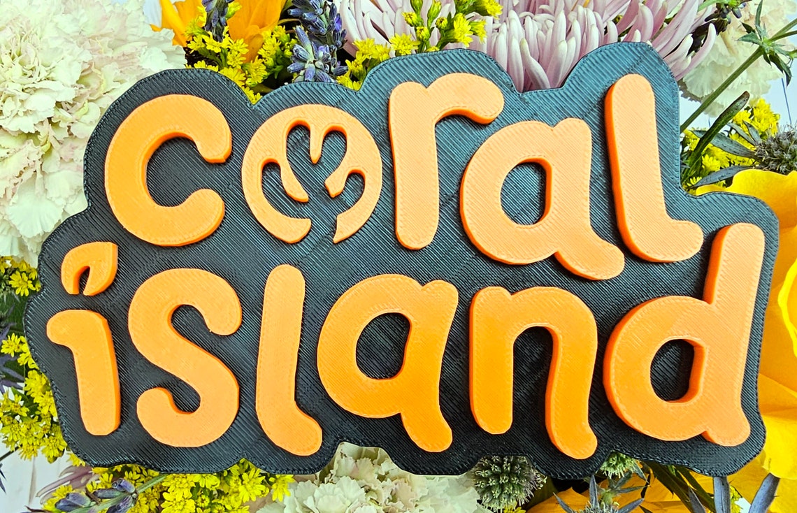 Coral Island Logo 5.5 Inches 3D Printed - Etsy