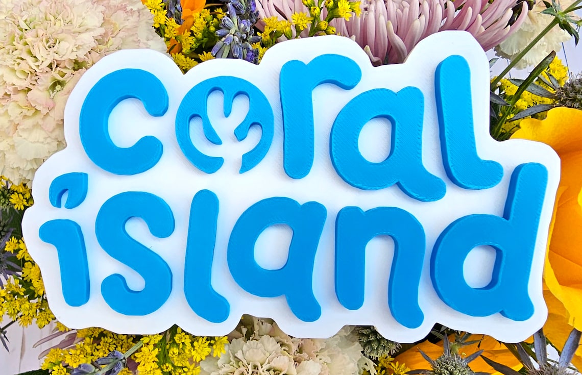 Coral Island Logo 5.5 Inches 3D Printed - Etsy