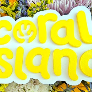 Coral Island Logo - 5.5 Inches (3D Printed) - Etsy