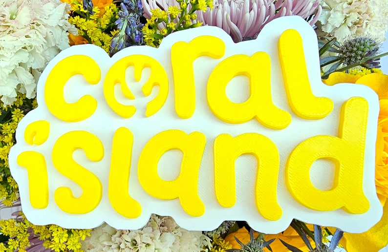 Coral Island Logo 5.5 Inches 3D Printed - Etsy