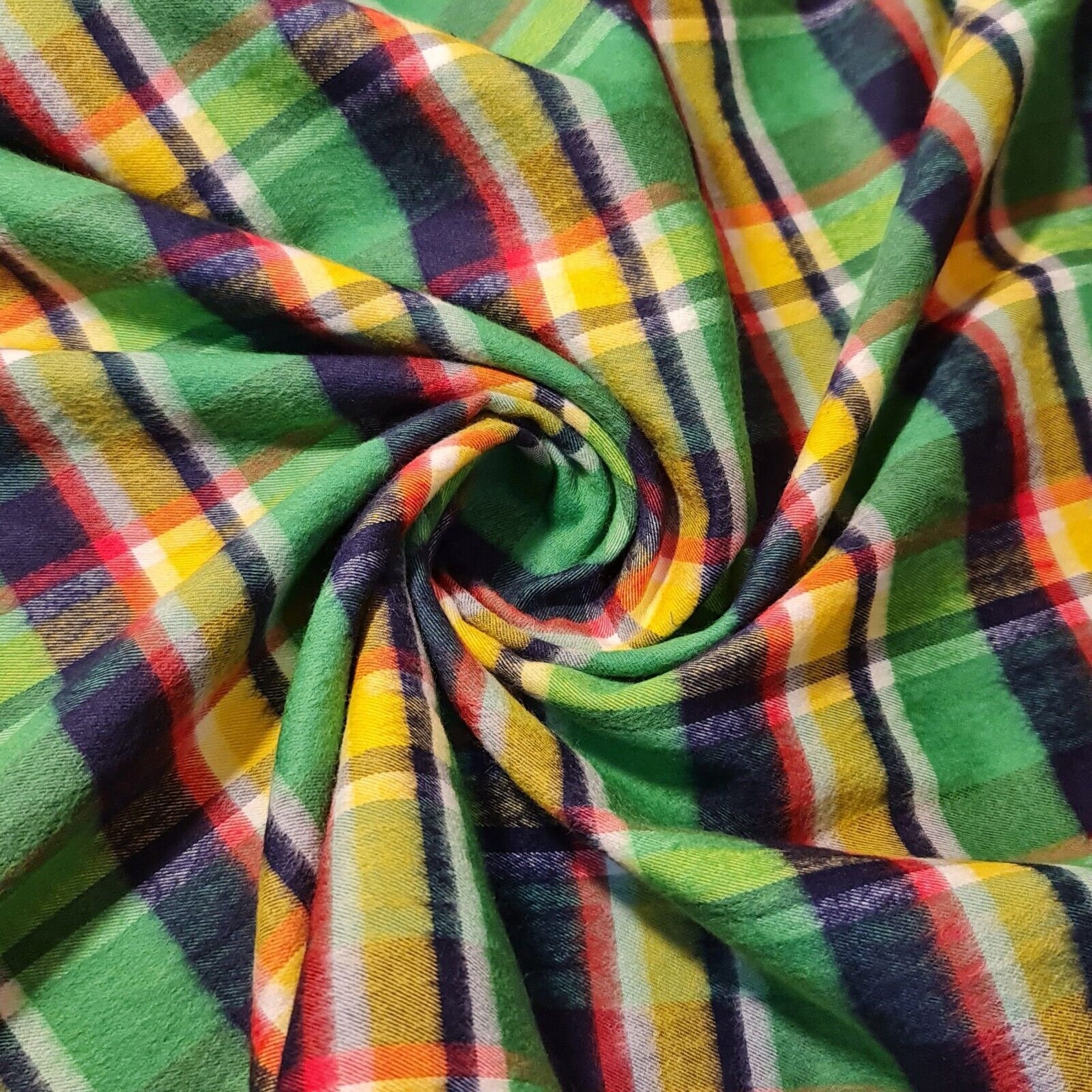 Brushed 100% Cotton Flannel Material Winceyette Tartan Dress Craft ...